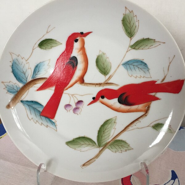 Red Bird Plate - Etsy
