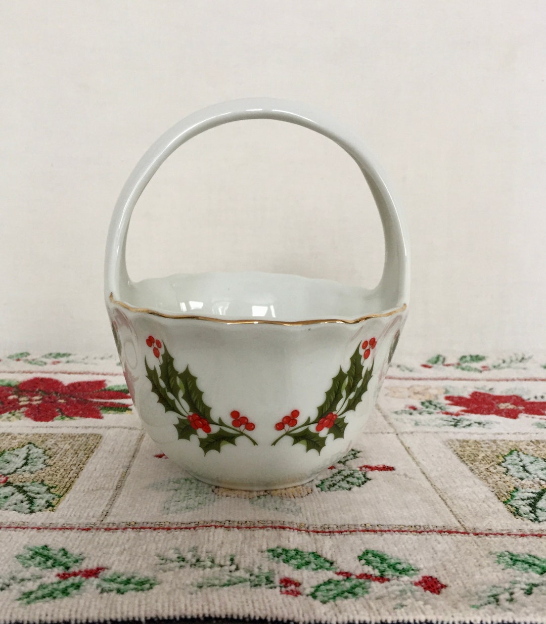 Kashima Christmas Holly Porcelain Dish Japan - Etsy