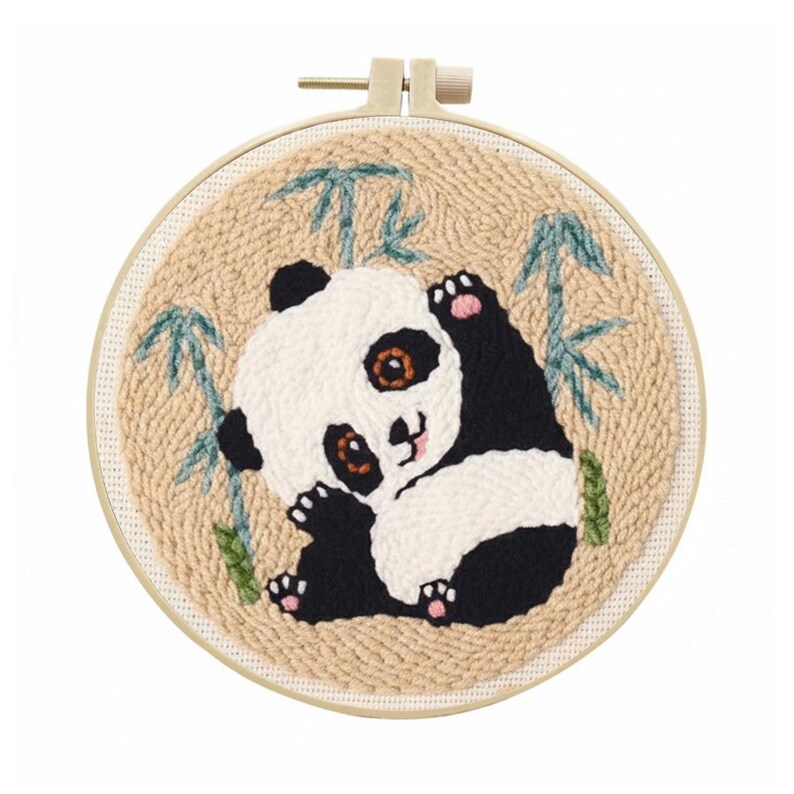 Pandas Punch Needle Kit,diy Material Package Set,primitive Embroidery ...