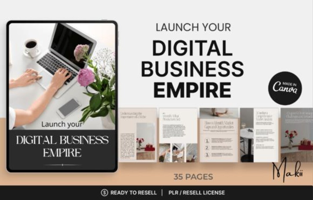 Launch Your Digital Business Empire, Editable Canva Ebook With PLR ...