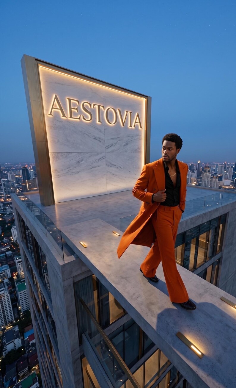 70s Retro Orange Suit for Men, Premium Long Duster Coat Blazer, Vintage ...