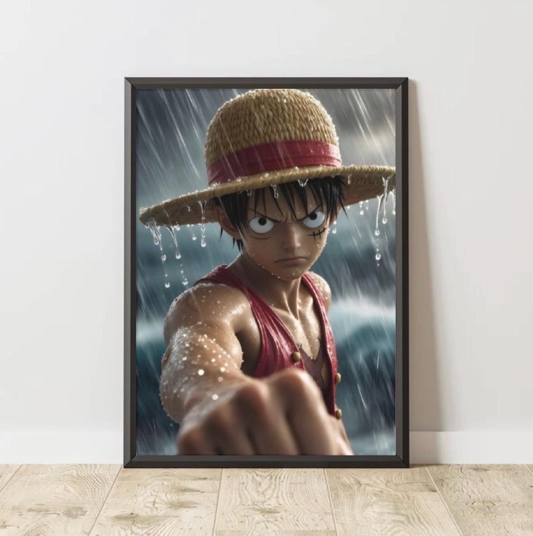 One Piece Picture - Luffy - Framed Poster - Etsy