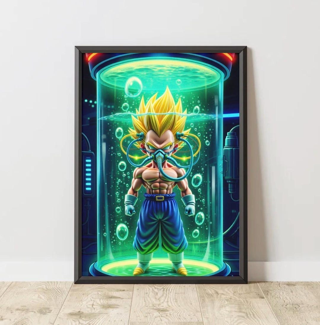 Goku Anime Wall Art – Futuristic Saiyan Framed Poster, Dragon Ball ...