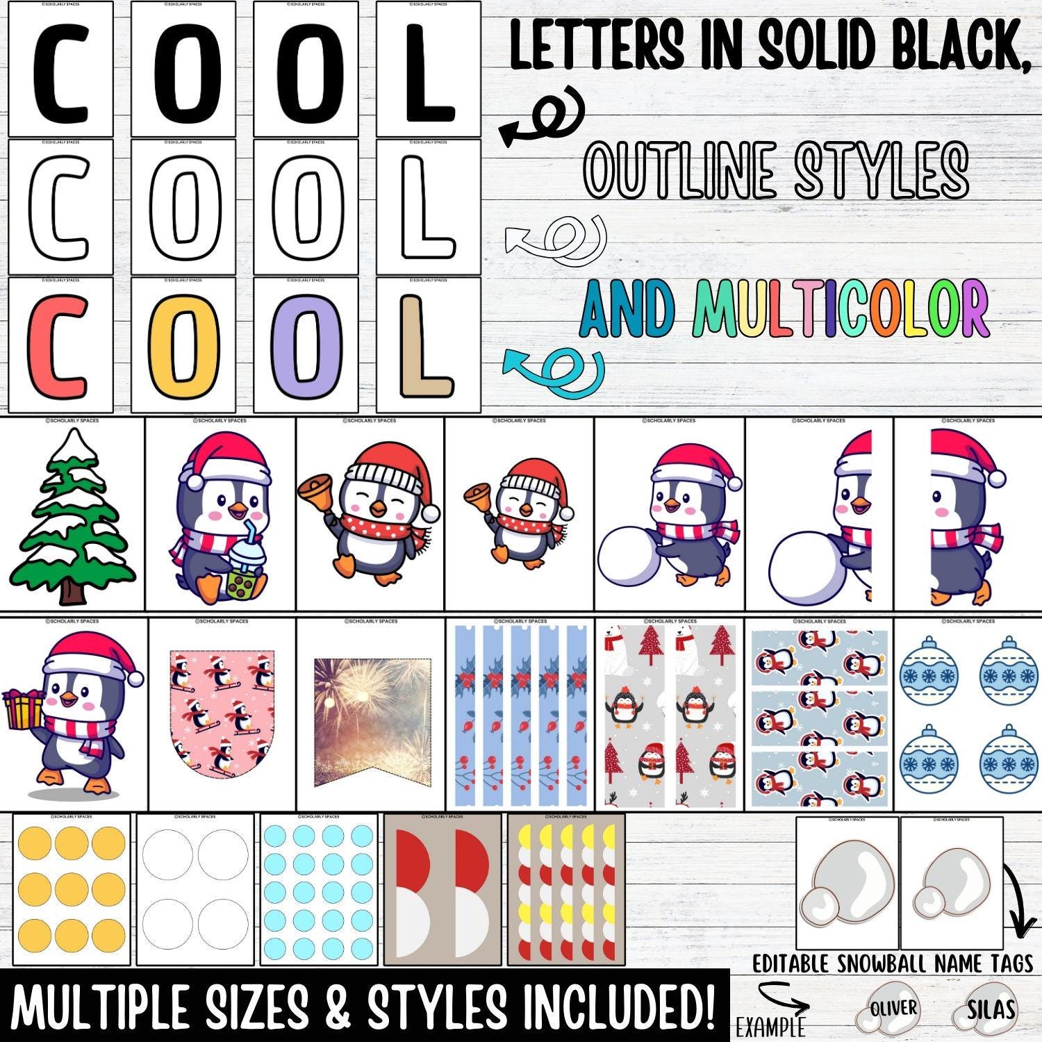 Sliding Into the New Year Bulletin Board & Door Decor Kit | Editable ...