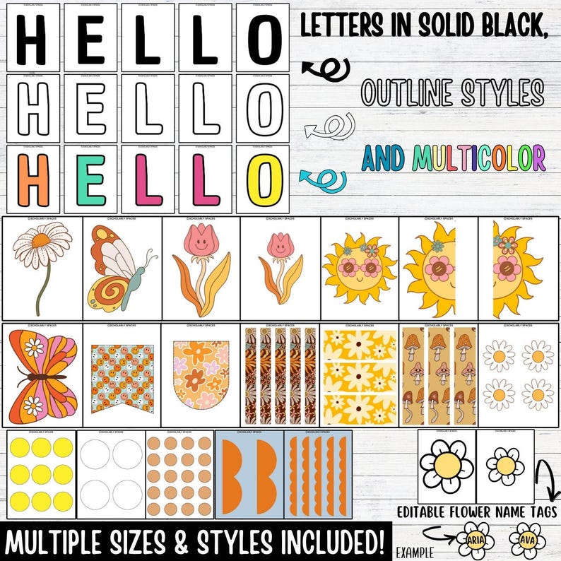 Retro Spring Bulletin Board Kit Here Comes the Sun Classroom Decor - Etsy