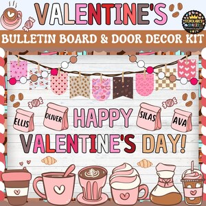 Valentine’s Day Bulletin Board and Door Decor Kit – I Love You a Latte ...