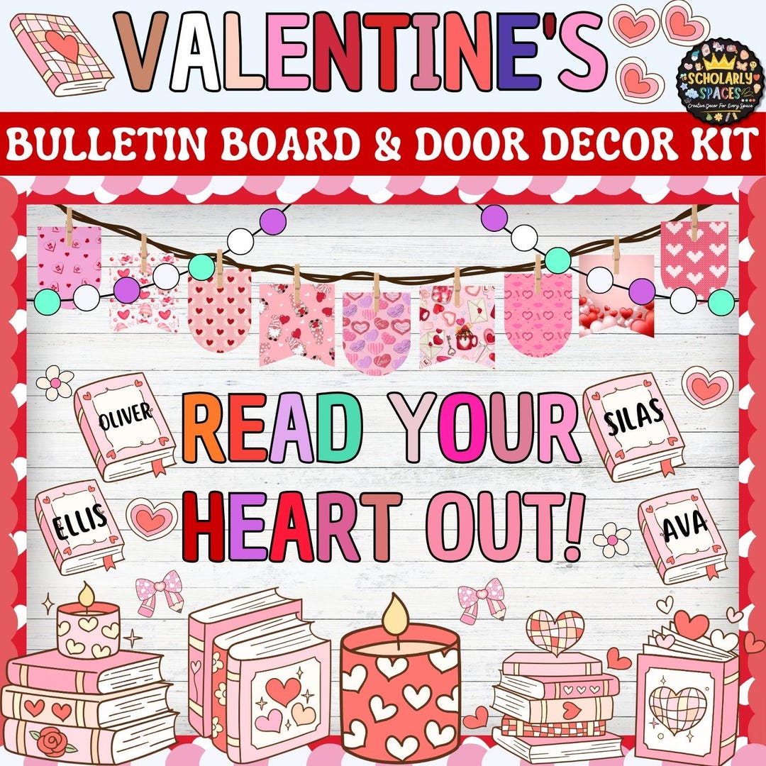 Valentine’s Day Bulletin Board & Door Decor Kit – Spread Love and ...