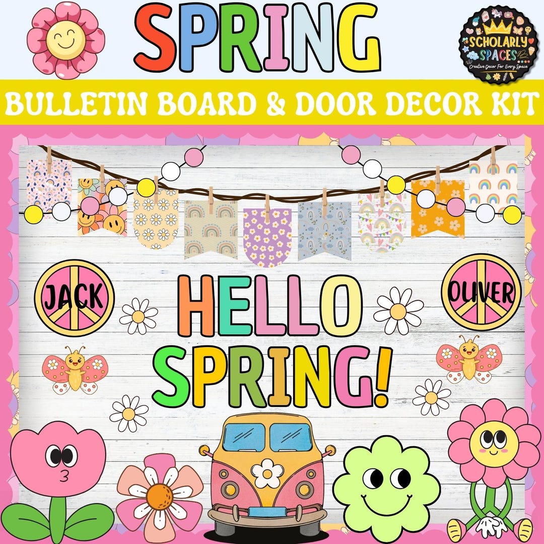 Hello Spring Bulletin Board & Door Decor Kit | Spring Into Learning ...