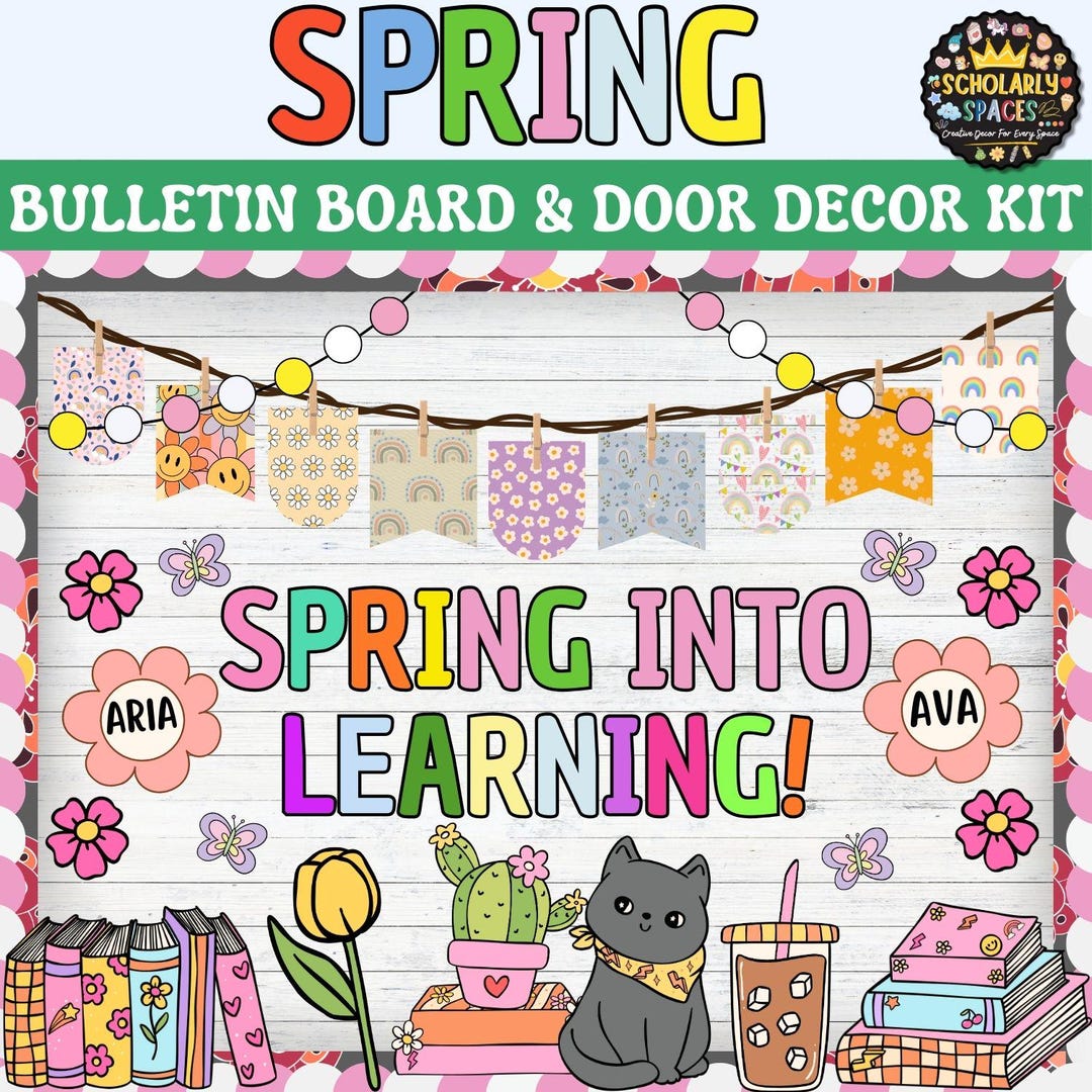 Spring Bulletin Board & Door Decor Kit | Spring Into Learning Classroom ...