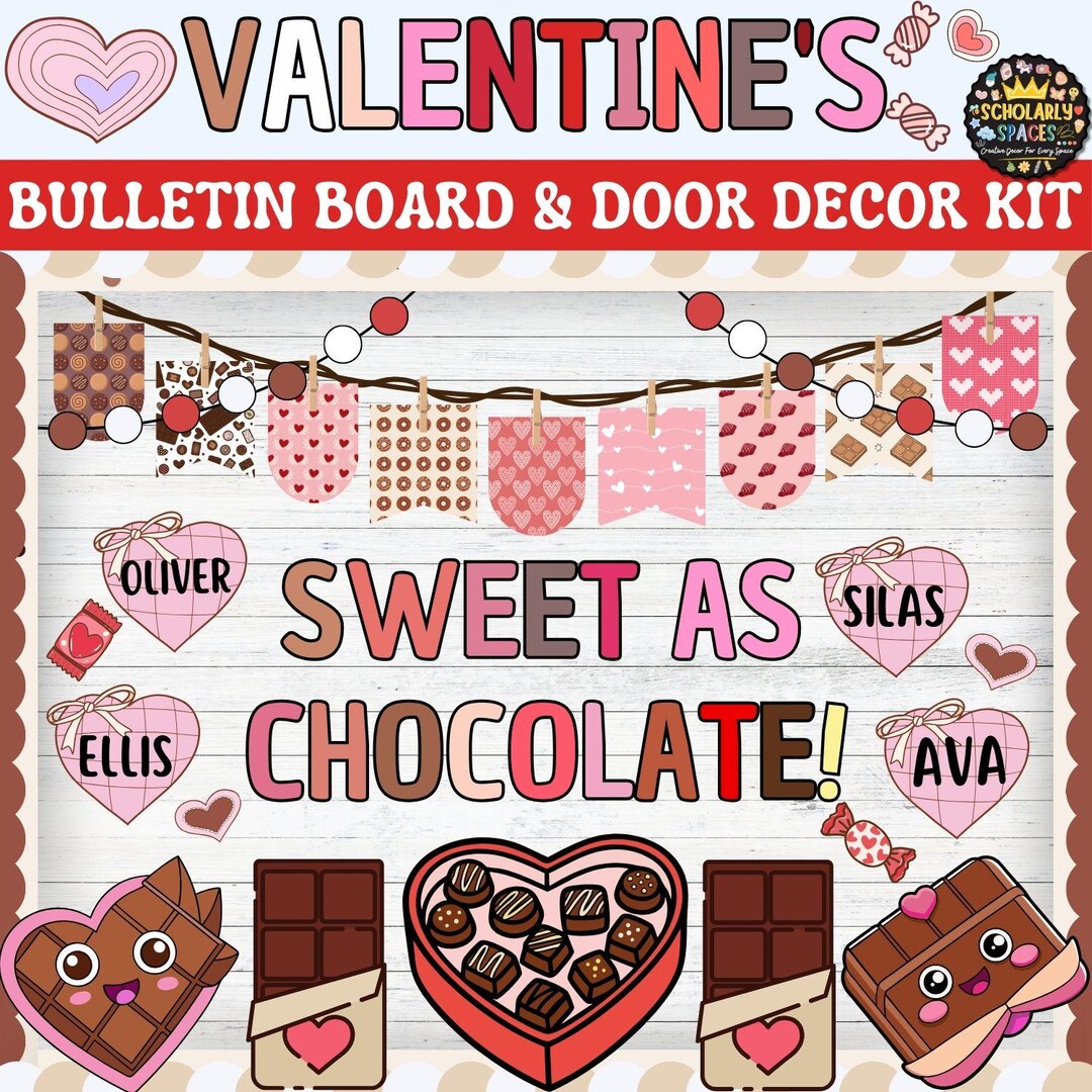 Valentine’s Day Bulletin Board Kit – Reading is Sweet Classroom Decor ...