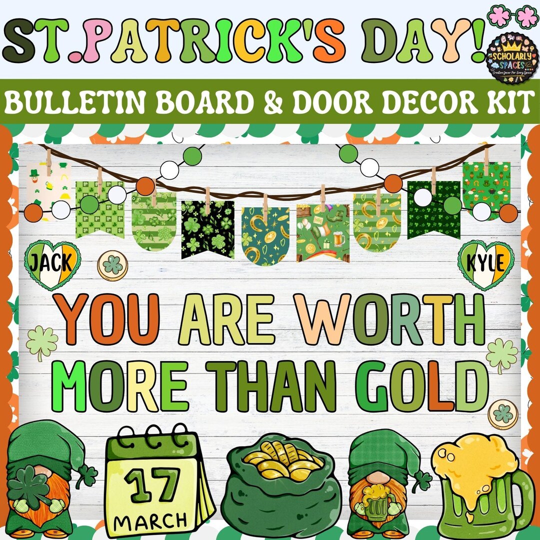 St. Patrick’s Day Bulletin Board & Door Decor Kit | Lucky Teacher ...