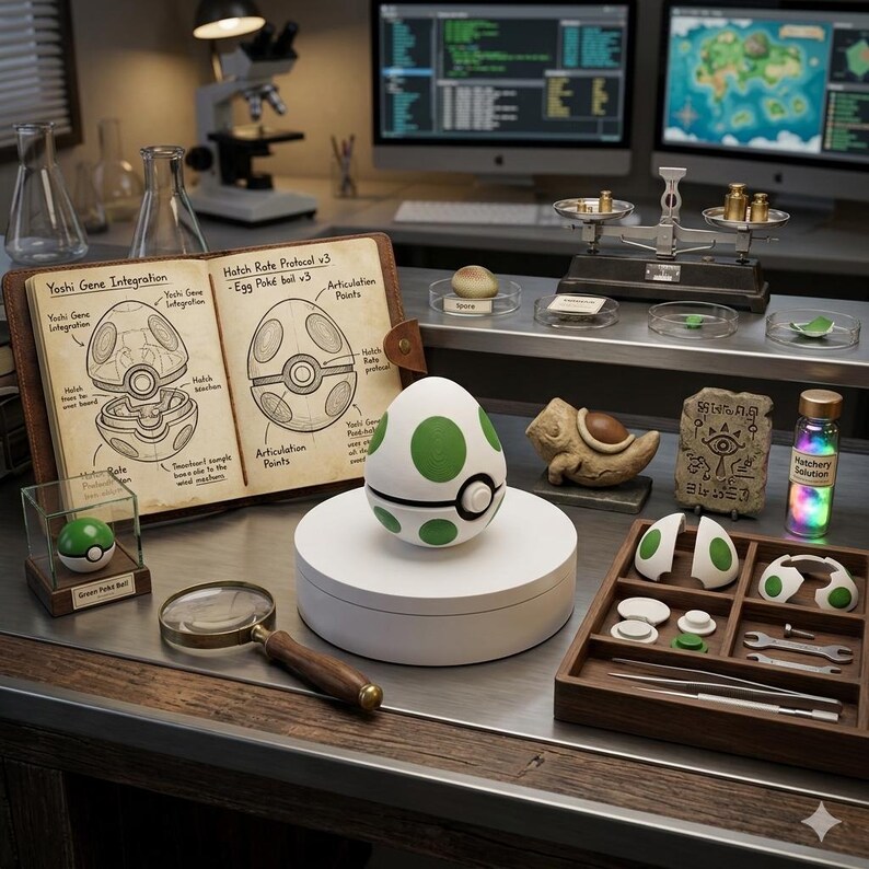 Yoshi Egg Click-a-poké Ball Fidget Toy | Clicker Desk Gadget, 3D ...