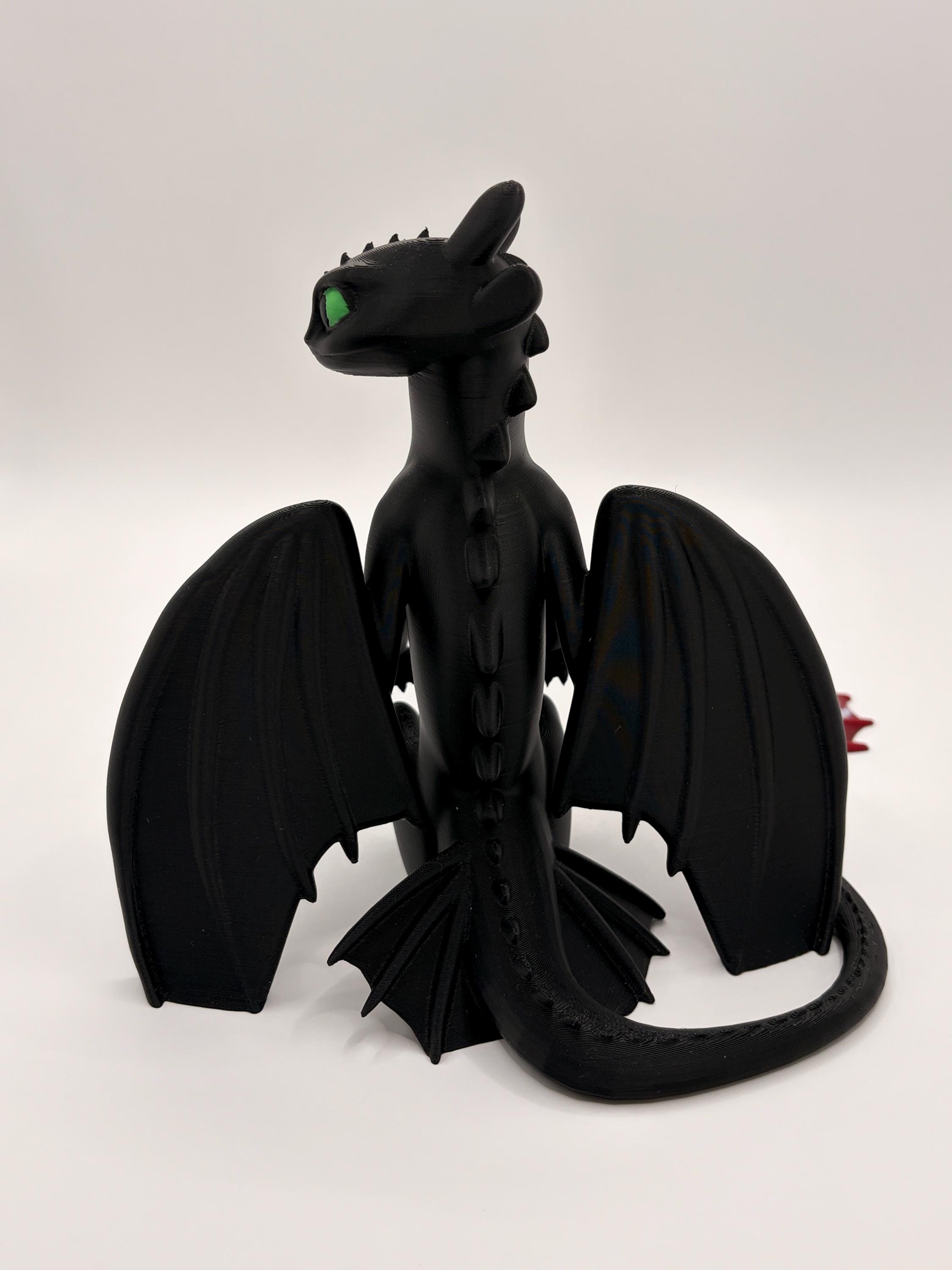 Toothless Dragon Figurine | Night Fury Desk Decor, HTTYD Collectible - Etsy