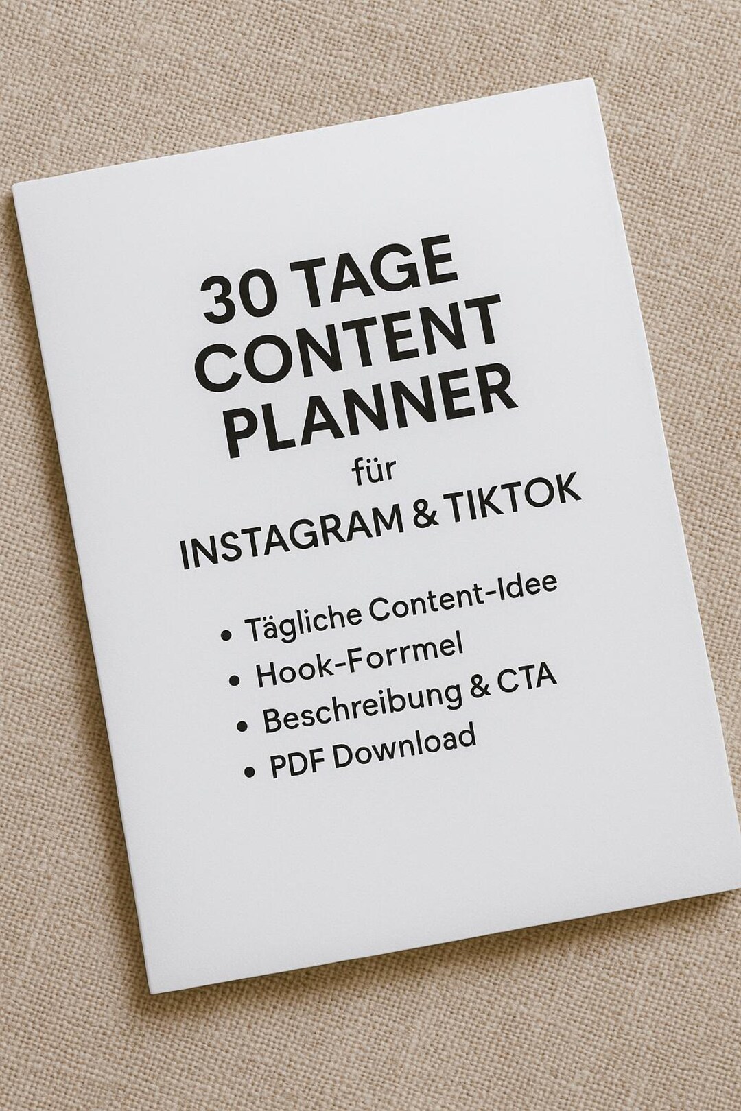 30-day Content Planner for Instagram and Tiktok – Social Media Planner ...