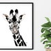 Giraffe Face - Ink Sketch, Ink Drawing, Pen and Ink, Black and White ...