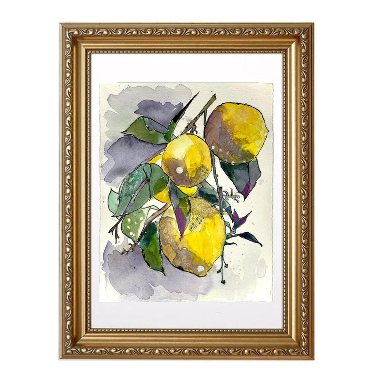 Lemons in Capri Vol. 1 \\ Mixed Media Watercolor and Ink Original - Etsy