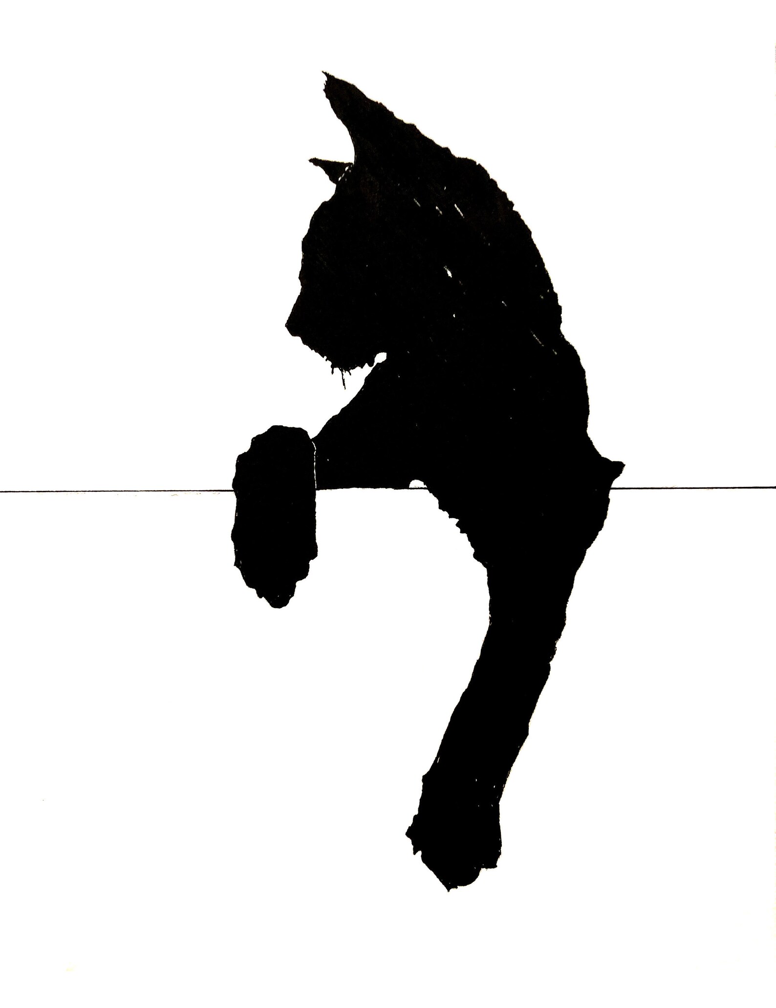 Black Cat Ink Sketch Ink Drawing Pen and Ink Black and - Etsy