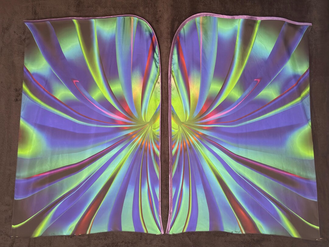 One-of-a-kind Silk Infinity Flow Flags – Handmade Weighted Dance Flags ...