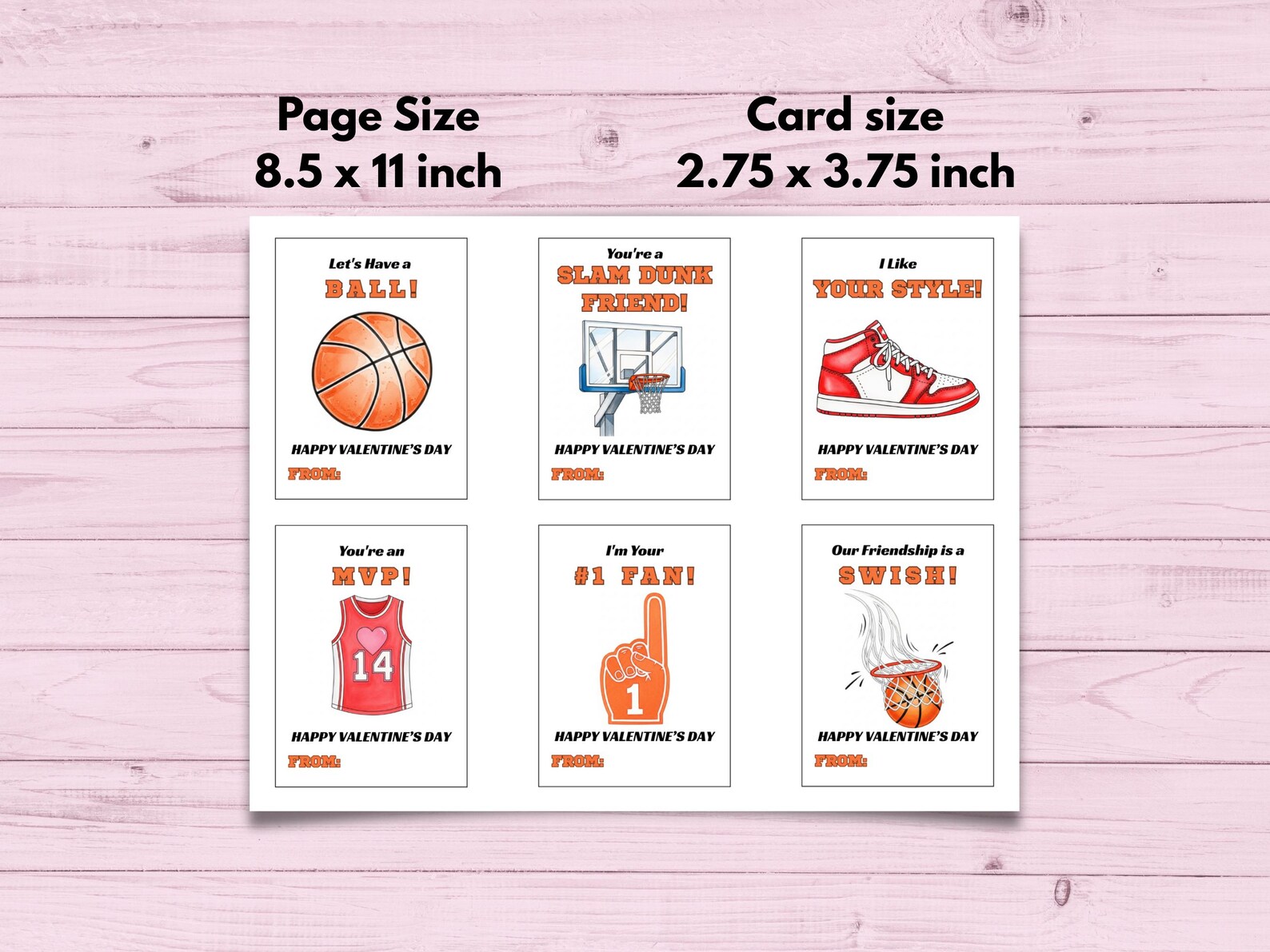 Printable Basketball Valentine Cards for Kids | Sports Valentine ...