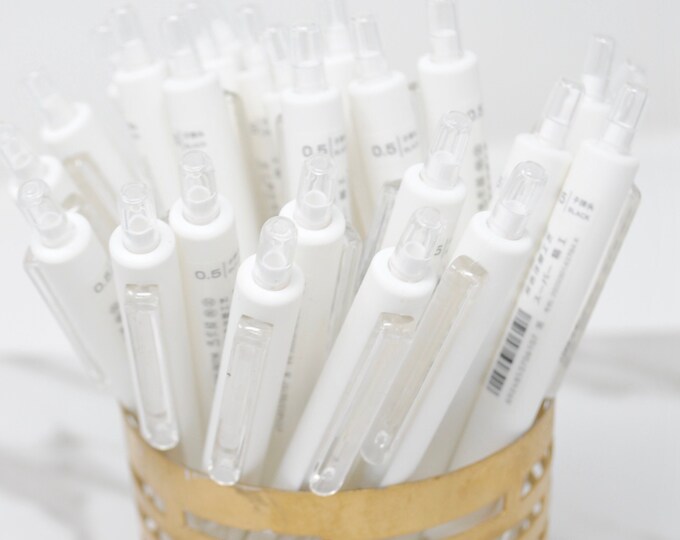 White Gel Pen - 1pc - 0.5mm Tip | Minimalist Aesthetic | Simple White ...