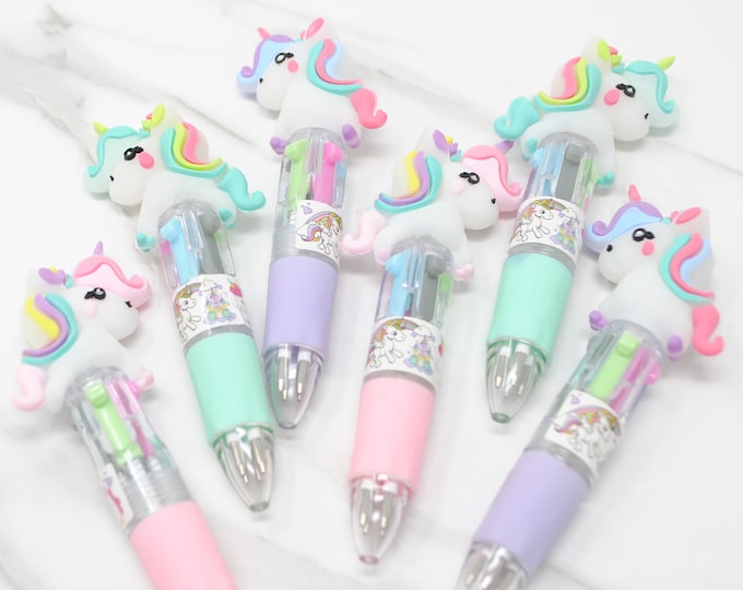 MINI UNICORN PEN - 4 Colors in 1 | Unicorn Party Favors | Unicorn Gift ...