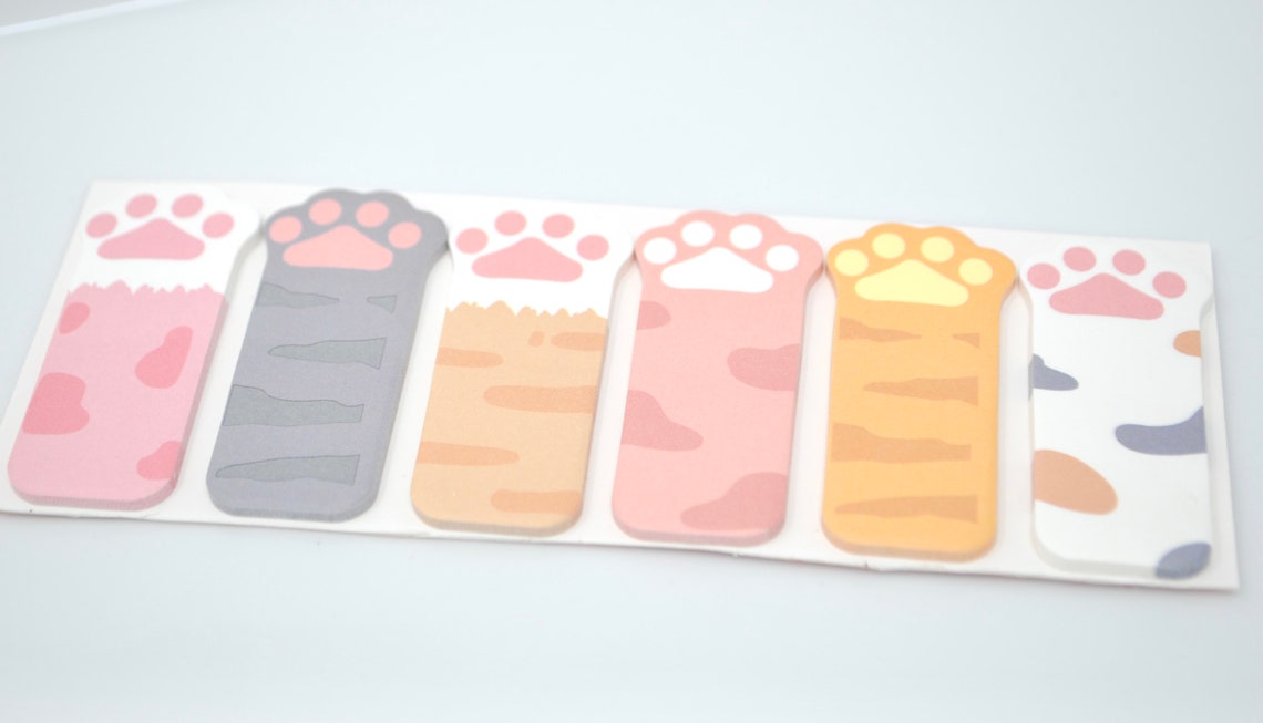 Cat Paw Page Flags 120pcs Adhesive Sticky Notes Kitten - Etsy