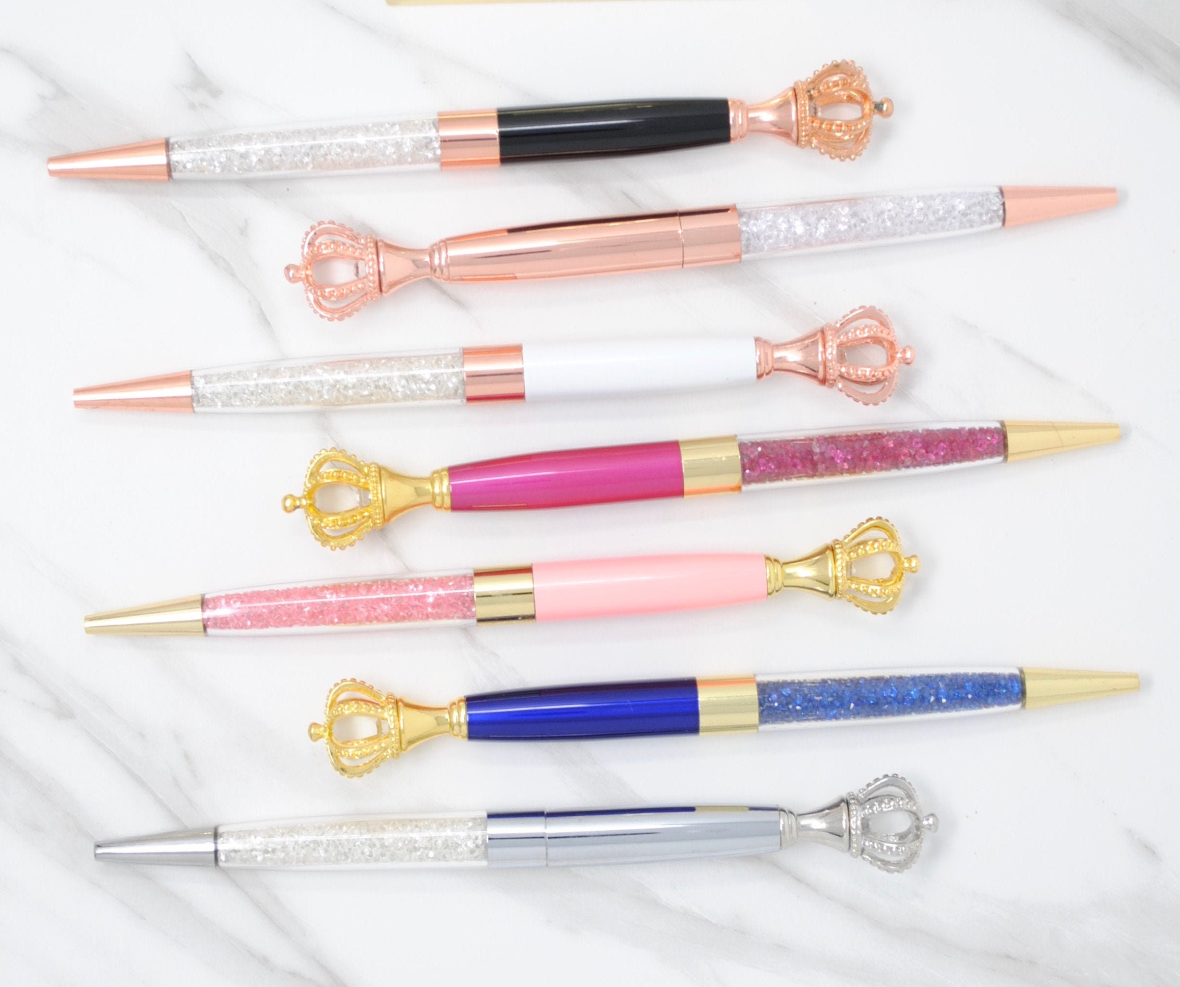 QUEEN CROWN PEN Large Crown Top Pens Crystal Gem Wedding | Etsy