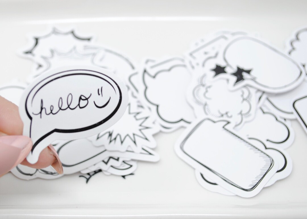 THOUGHT BUBBLE STICKERS 45pc Cartoon Speech Bubble Minimalist Stickers ...