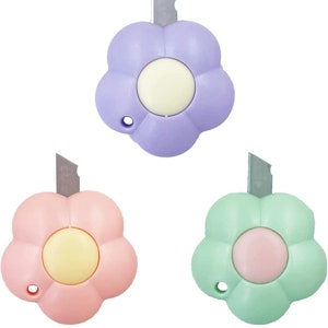 Mini Flower Shape Box Cutter Retractable Utility Knife Craft Cutter ...