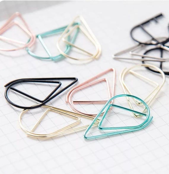 TEARDROP PAPER CLIPS 5pc Multiple Colors Planner | Etsy
