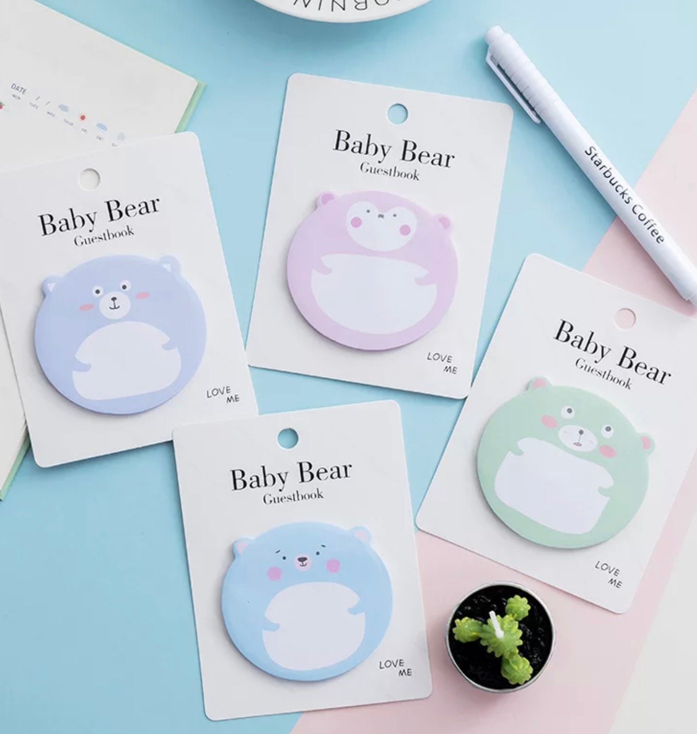 Bear Memo Notes 1pc set Planner Animal Notes Office | Etsy