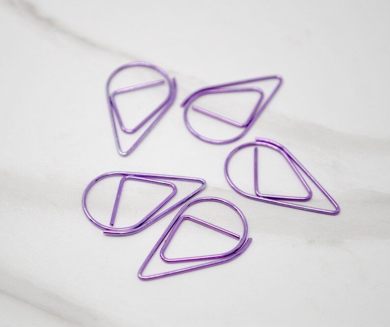 TEARDROP PAPER CLIPS 5pc Multiple Colors Planner | Etsy