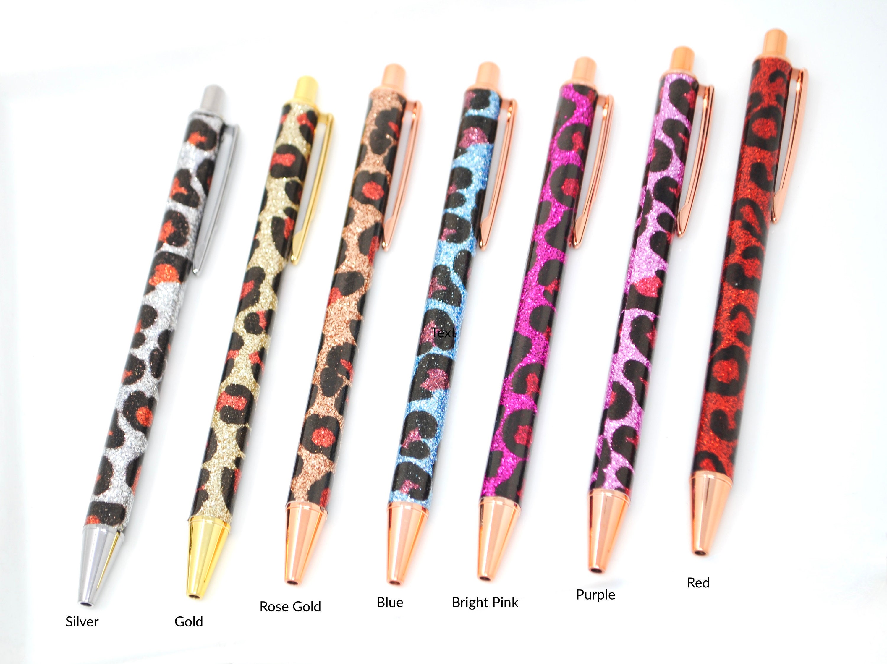 Animal Print Glitter Ballpoint Retractable Pen Colorful Journaling ...