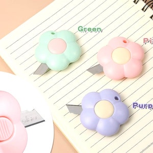 Mini Flower Shape Box Cutter Retractable Utility Knife Craft Cutter ...