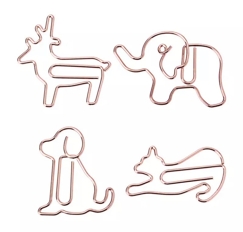 Animal Paper Clips 5pc Planner Office Supplies Rose Gold - Etsy