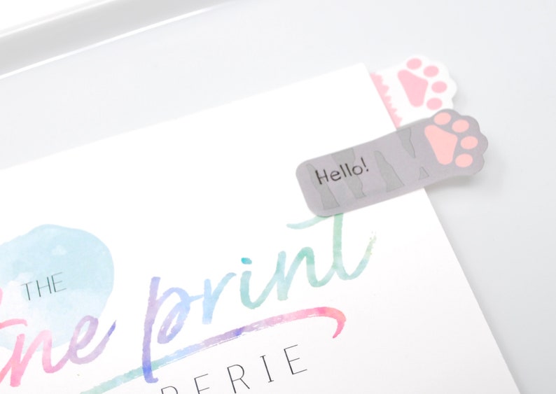 Cat Paw Page Flags 120pcs Adhesive Sticky Notes Kitten - Etsy