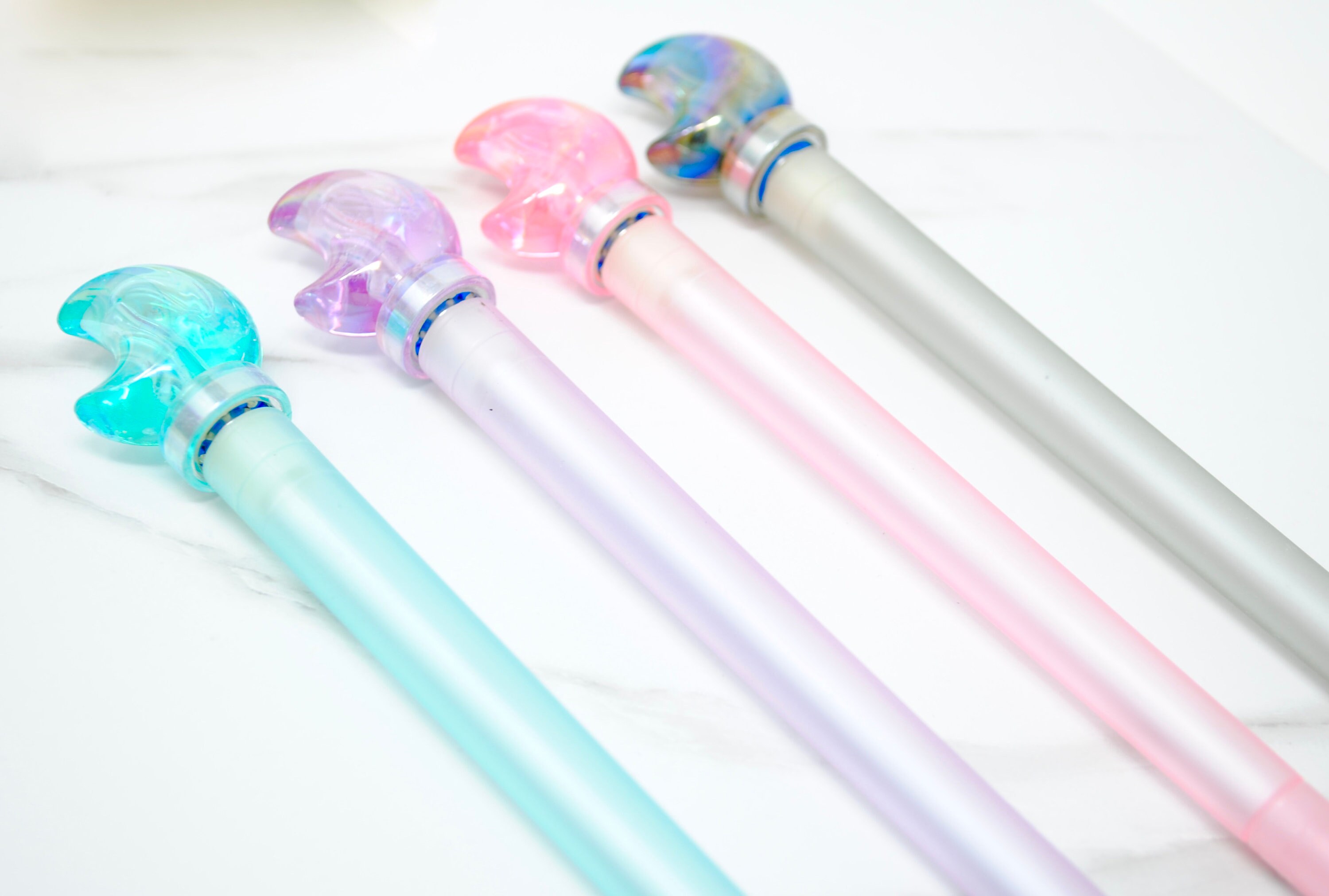 GLASSY CRESCENT MOON Pen 1pc Iridescent Moon Pen Pretty | Etsy