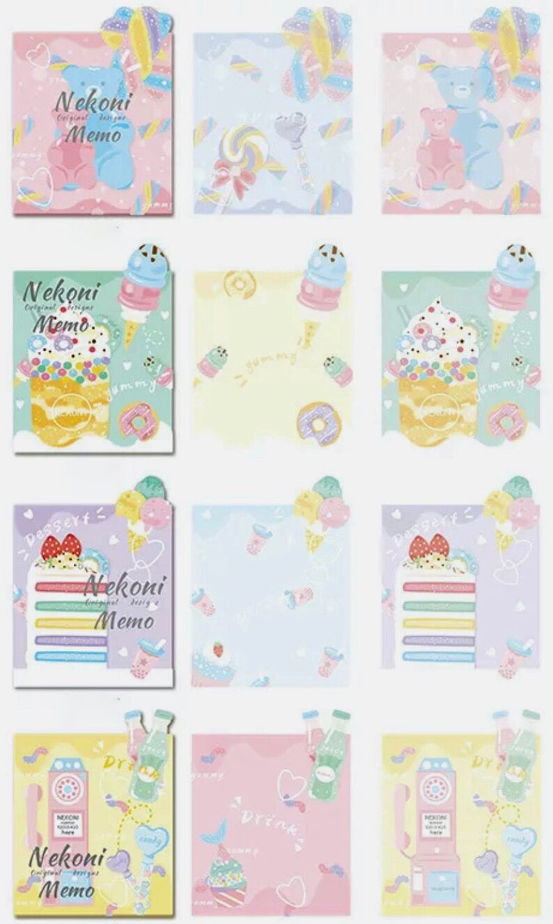 Memo Notepad Kawaii Memo Note Pad Cute Memo Pad Memo | Etsy