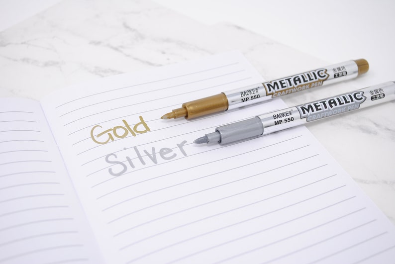 METALLIC GOLD or SILVER Marker Metallic Paint marker Photo | Etsy