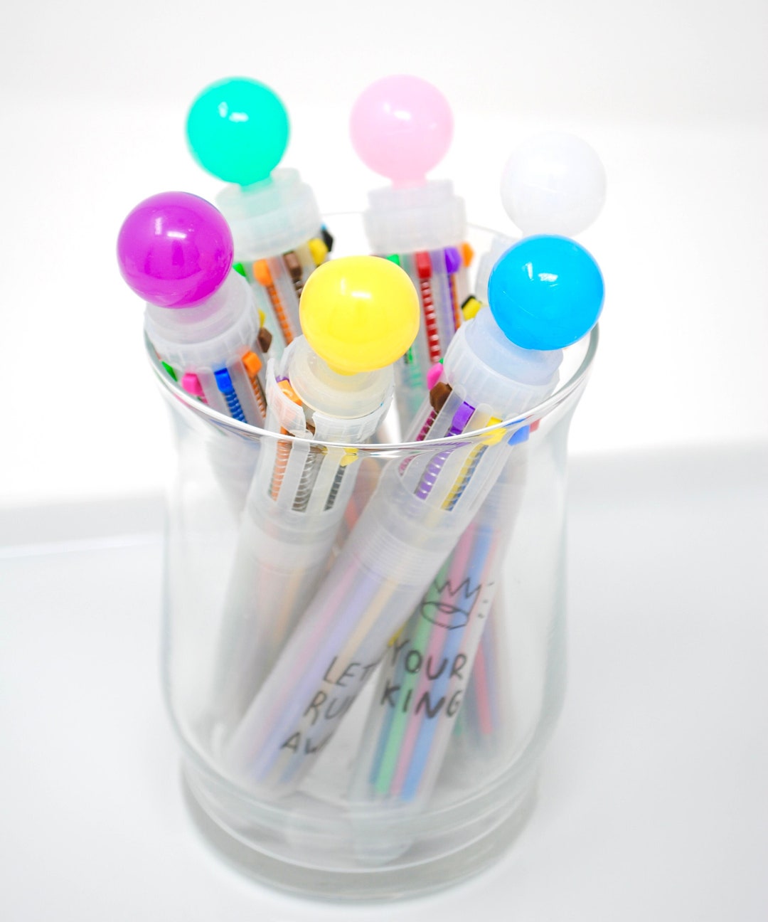 Multi Color Rainbow Pen | CANDY CROWN Chunky Pen | 10-in-1 Multicolor ...