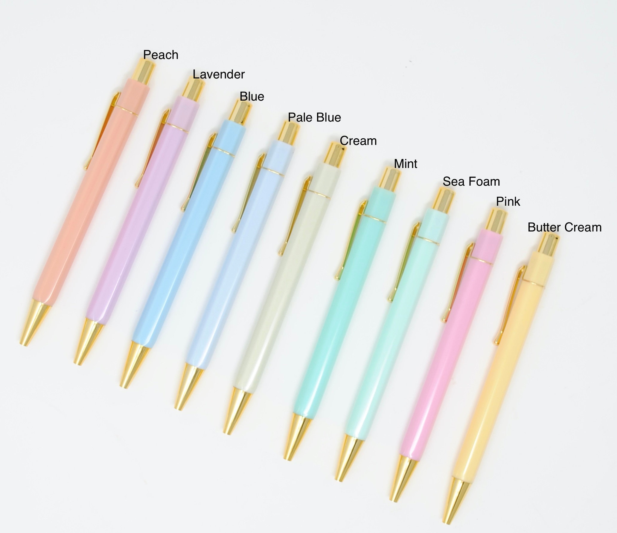 Pastel Hexagon Pen With Gold Clip | Minimalist Retractable Pens, Kawaii ...