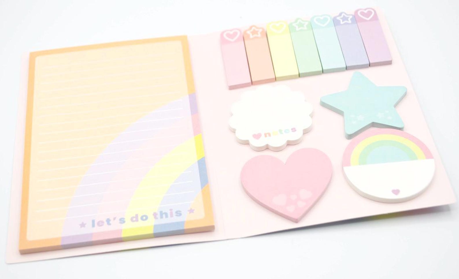 Pastel Rainbow Sticky Note Booklet, Kawaii Sticky Notes Tab Flags ...