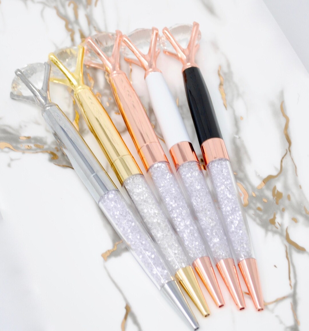 LUXE DIAMOND PENS | Large Crystal Diamond Top Pens, Crystal Gem Pen ...
