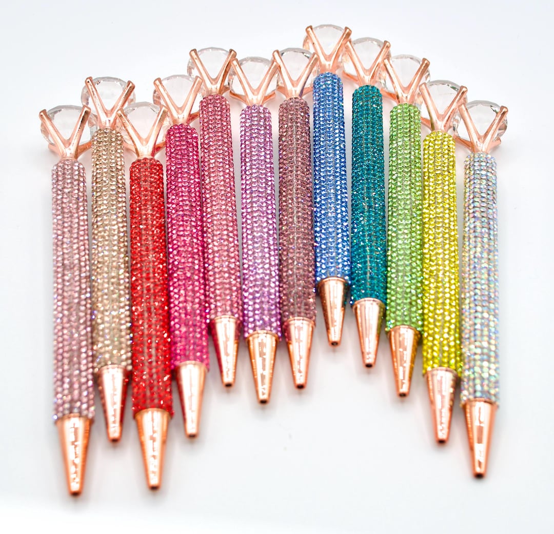 Rhinestone Diamond Crystal Bling Pen: Full Body Bling Gem Pen ...
