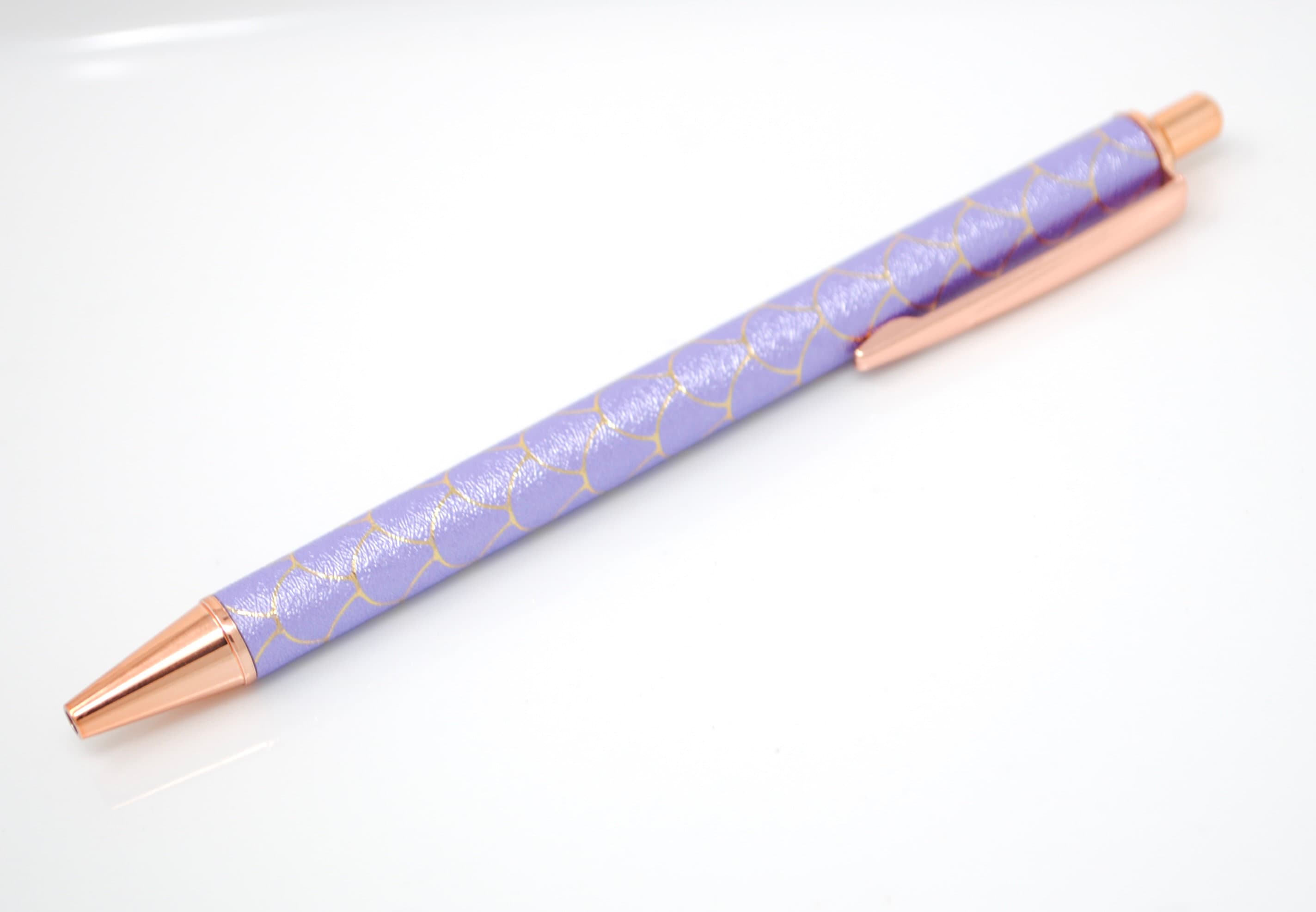 Mermaid Scales Pen: Rose Gold Hardware, Retractable Ballpoint Pen - Etsy