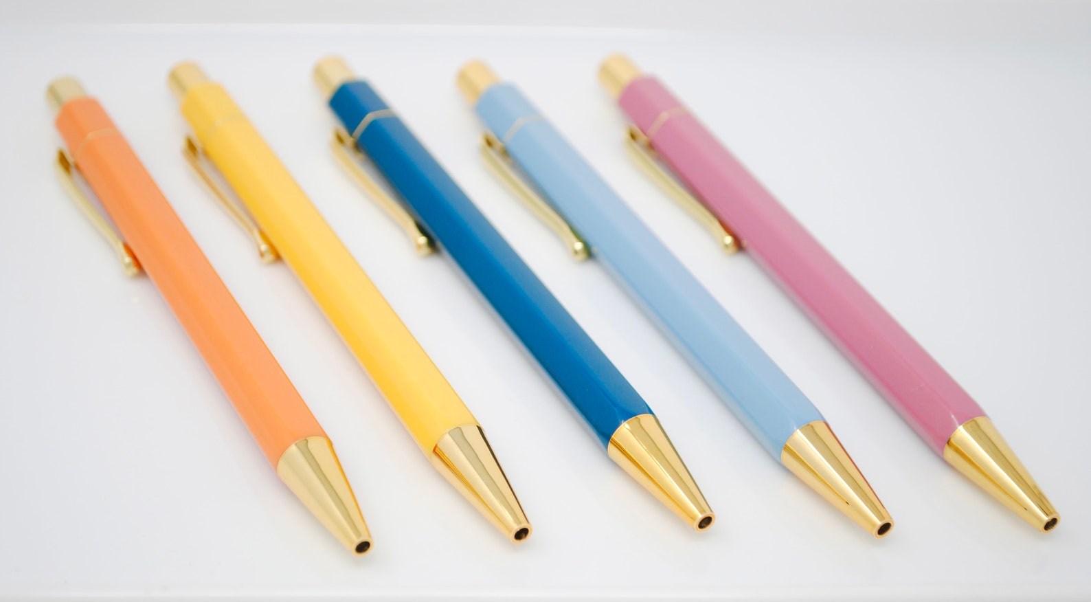 Retractable Pen With Gold Clip Black Ink Ballpoint Pens - Etsy