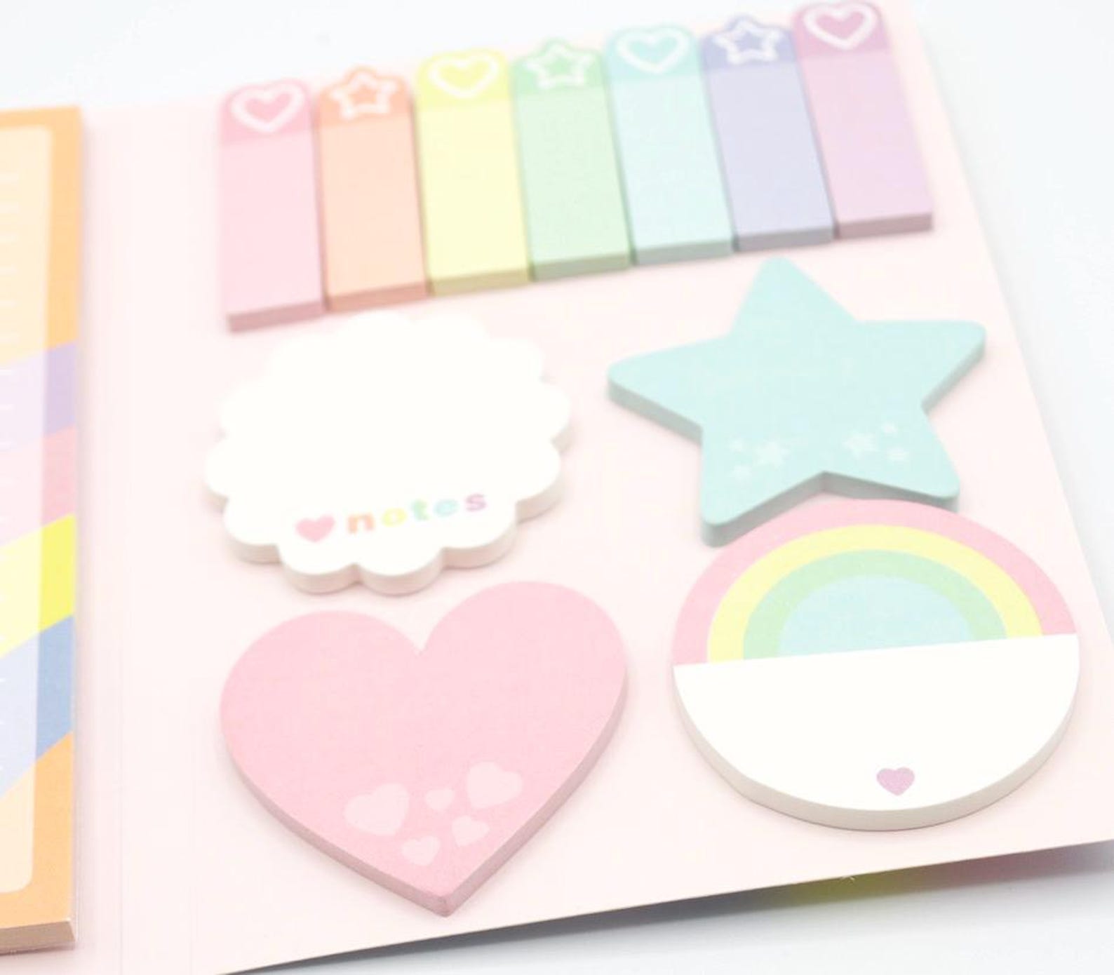 Pastel Rainbow Sticky Note Booklet, Kawaii Sticky Notes Tab Flags ...
