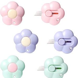 Mini Flower Shape Box Cutter Retractable Utility Knife Craft Cutter ...