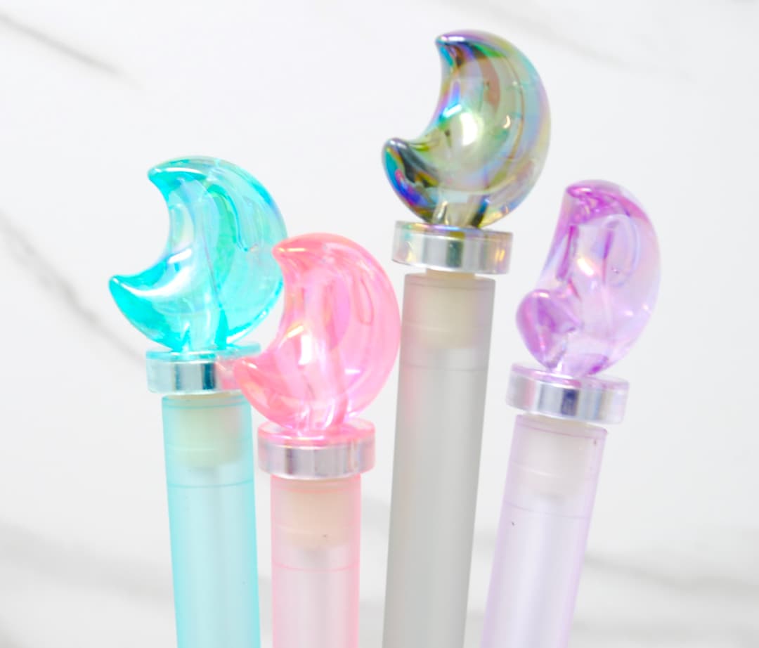 Spinning Crescent Moon Pen Iridescent Cute Kawaii Gel Pen | Pastel ...
