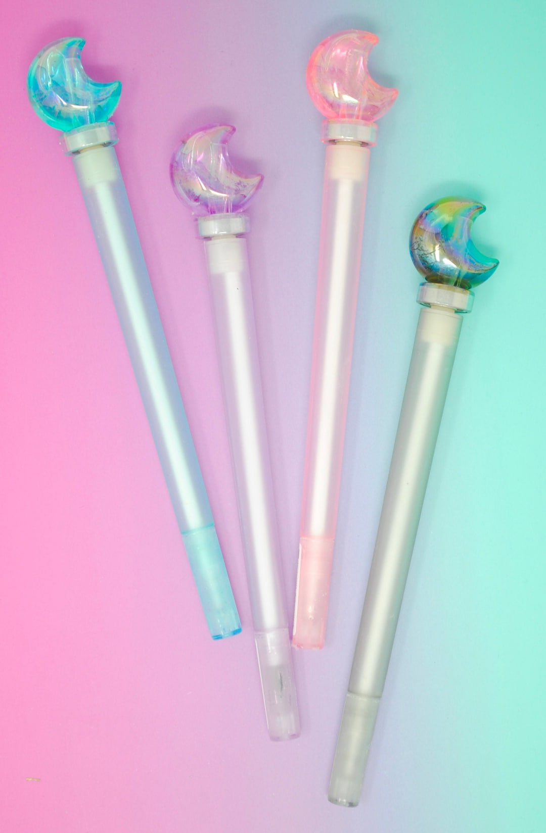 GLASSY CRESCENT MOON Pen 1pc | Iridescent Moon Pen | Pretty Kawaii Pens ...